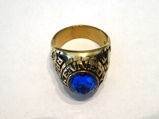 Vintage Gold Lance Kennedy High School Blue Spinel Stone YLTM Gold ...