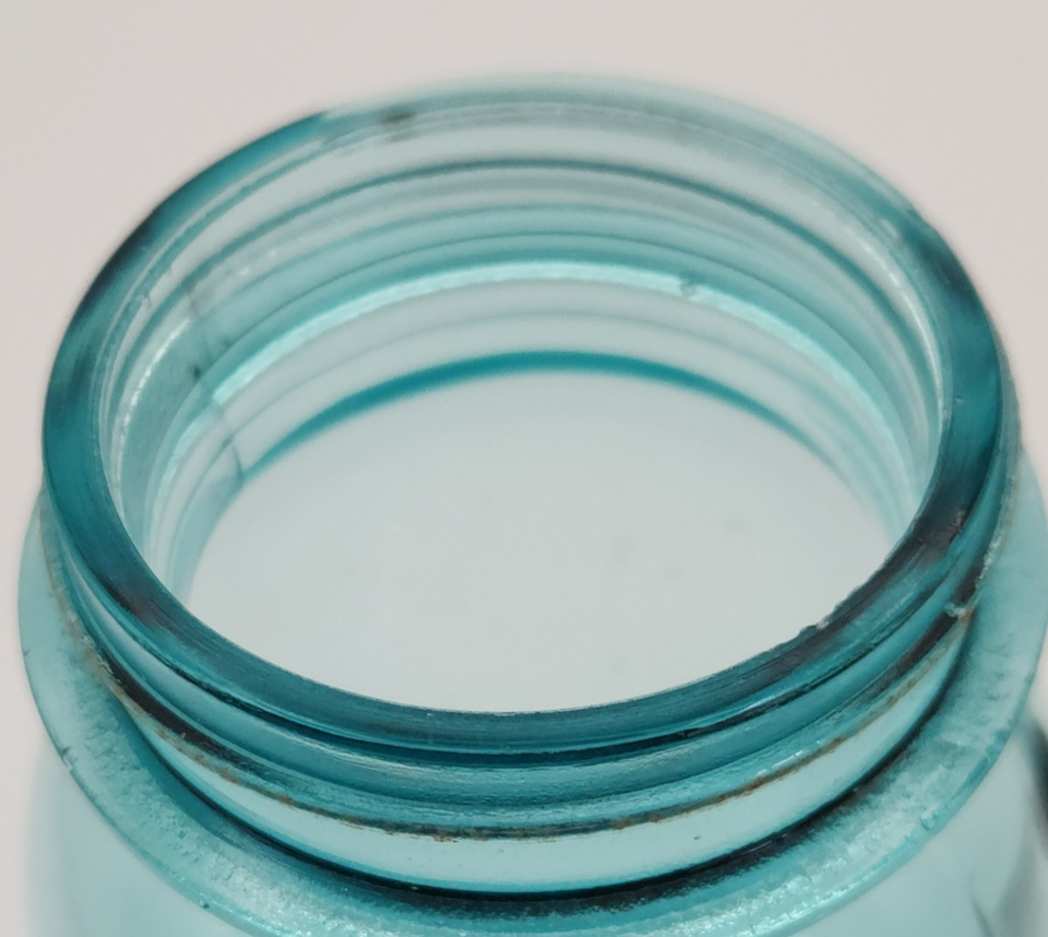 Vintage 4 Inch Automotive Oil Spout on Light Blue Ball Perfect Mason ...