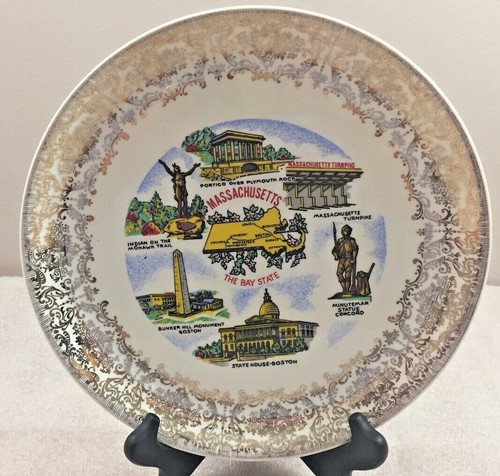 Massachusetts The Bay State collector's Plate 9.5" vintage | eBay