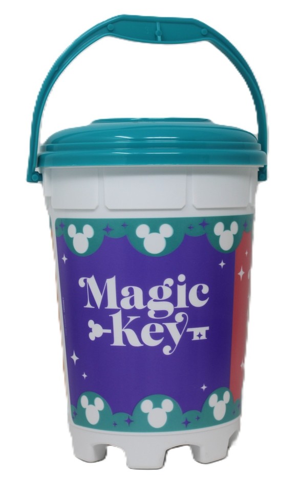 Disney Parks Magic Key Popcorn Bucket Teal Lid Passholder Mickey ...