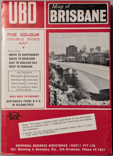 UBD Map of Brisbane, part of 4 chains to 1 inch map series | eBay Australia