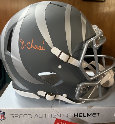 NFL Auto Ja’marr Chase Authentic FullSize Riddell Helmet SLATE ...