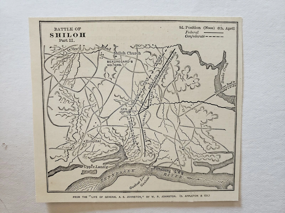Battle Of Shiloh Civil War Map