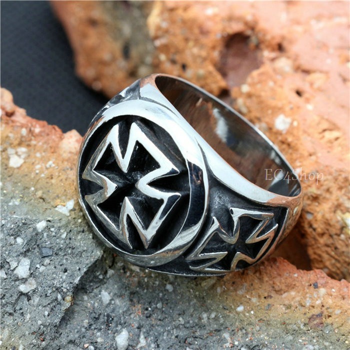 Men's Retro German Knight Iron Cross Pattée Formy 316L Stainless Steel ...