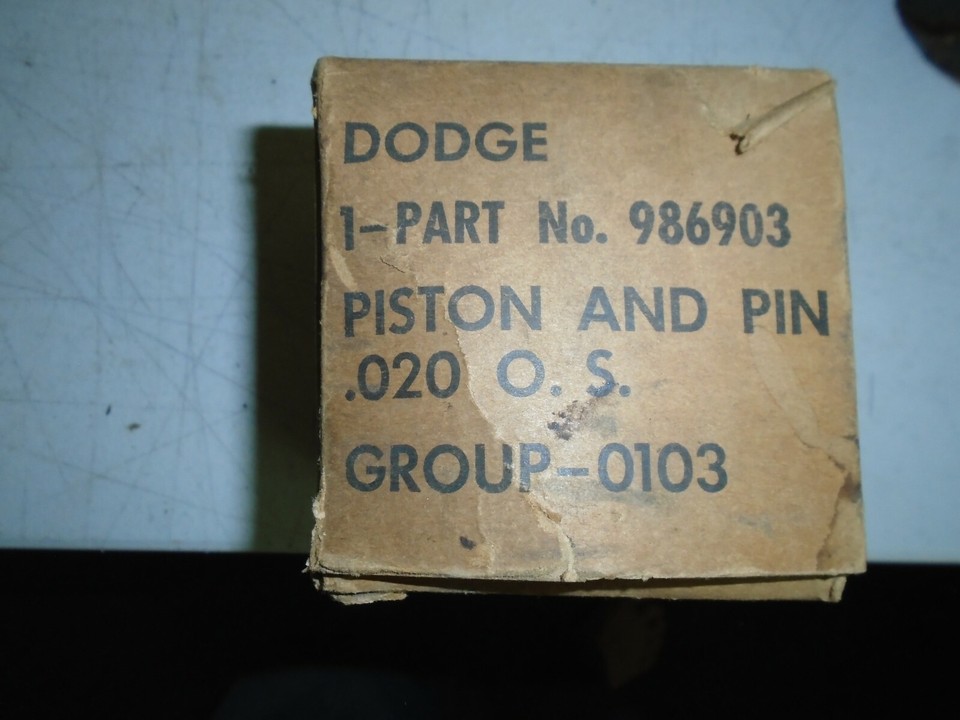 nos mopar 986903 P 42-59; D 33-59 PISTON & PIN .020 6 CYL set of 6 | eBay