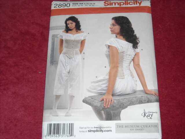 🌺 SIMPLICITY #2890 - LADIES GONE WITH THE WIND CORSET - CHEMISE PATTERN ...