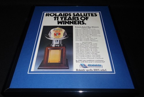 1987 Rolaids Relief Man Award Framed 11x14 ORIGINAL Vintage ...