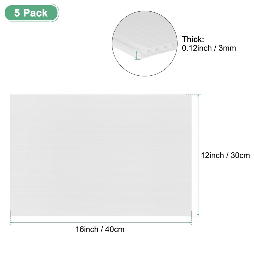 5Pcs 3mm Corrugated Plastic Sheets, 12 x 16 Inch Corrugated Poster ...