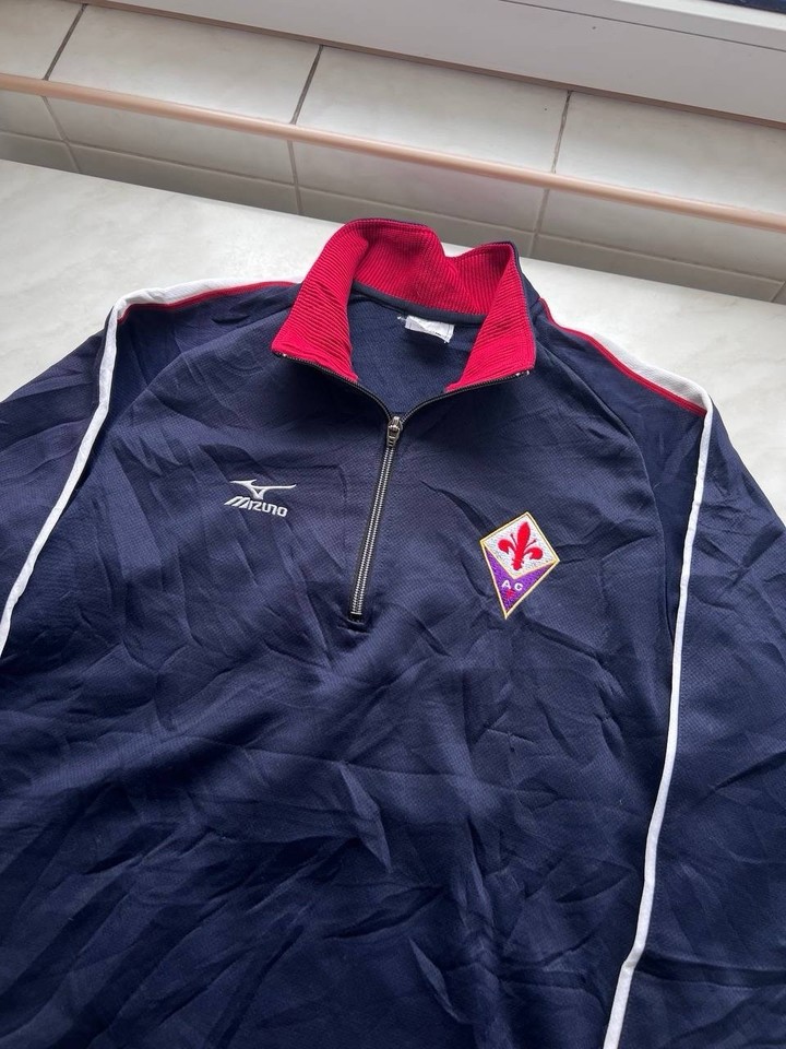 MIZUNO FC Fiorentina 2000’s 90's FOOTBALL SWEATSHIRT SOCCER JERSEY ZIP ...