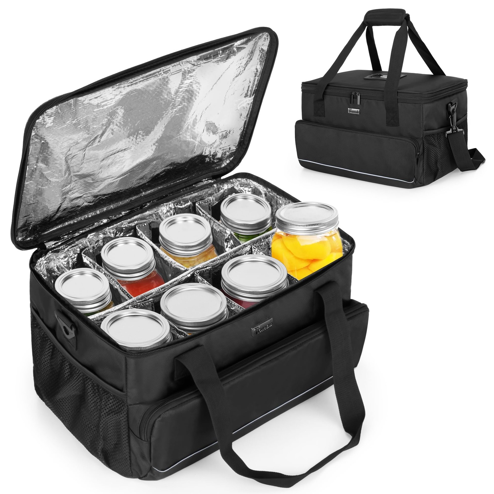 Mason Jar Storage Bag Insulated 8 Canning Organizer, with Adjustable ...