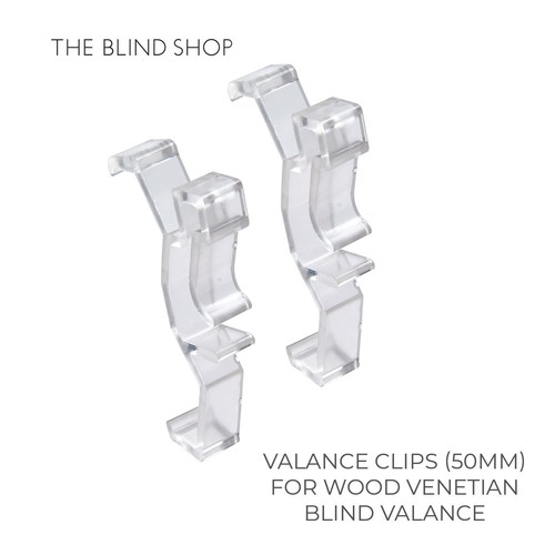Wood Venetian Blind Valance Clips - per pair - Fits a 50mm Wide Valance ...
