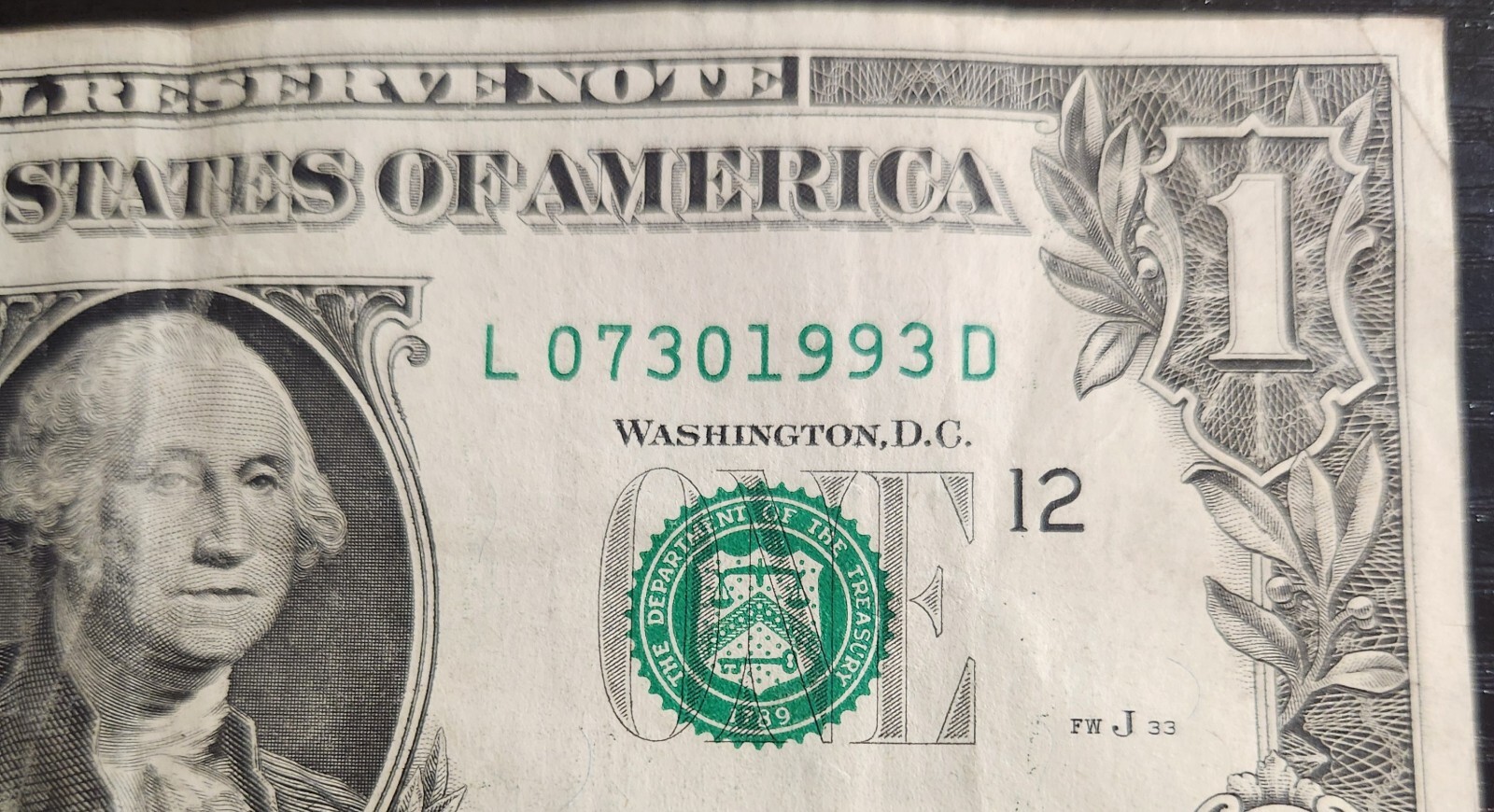 $1 One Dollar Bill Note 07301993 Fancy Serial Number BIRTHDAY ...