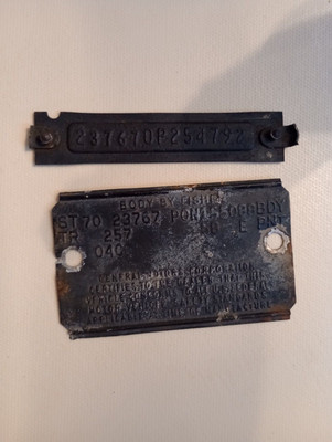 1970 PONTIAC LEMANS COWL TAG PACKAGE | eBay