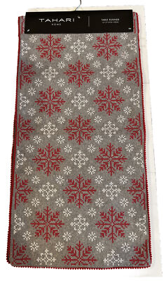 NWT Tahari Home Seasonal Winter Red Snowflakes New Year / Christmas ...