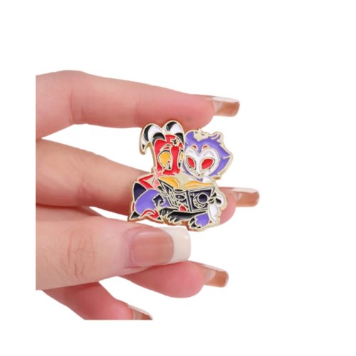 Collectible Helluva Boss Baby Blitzo and Stolas Gold Toned Metal Enamel ...