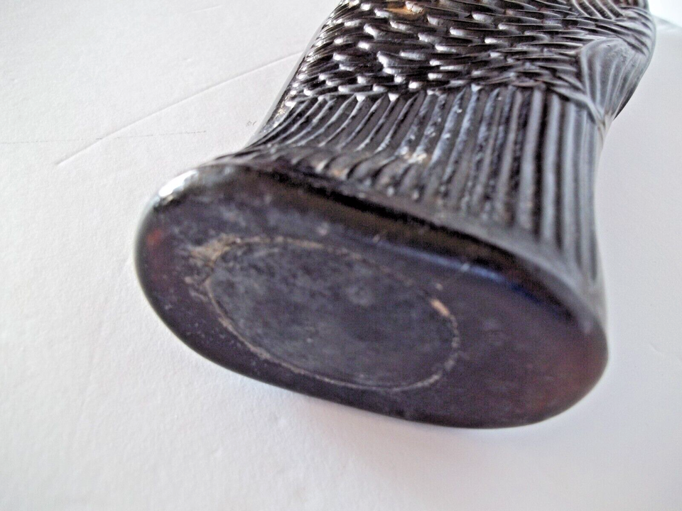 Antique Dark Amber Fish Bottle with Scar Pontil Diamond Mark Civil War ...