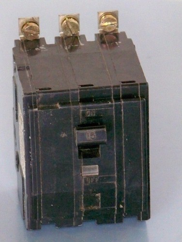 QOB315 Square D 15 amp 240 volt 3 pole bolt on circuit breaker | eBay