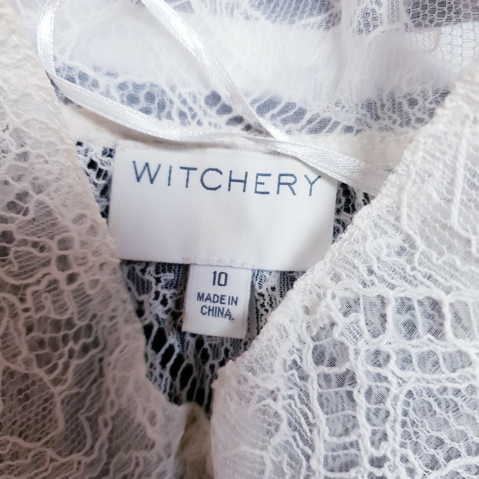 Witchery Top Womens 10 White Sheer Floral Tunic Tank … - Gem