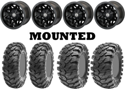 Kit 4 Maxxis MU511/MU521 Tires 27x9-14/27x11-14 on Moose 416X Matte ...