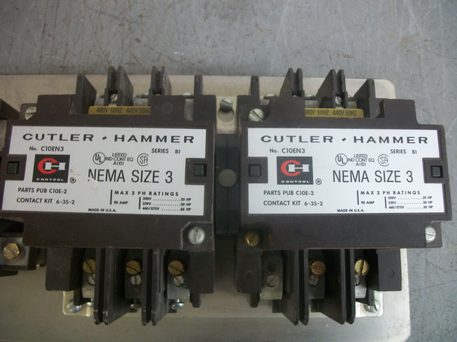CUTLER-HAMMER SIZE 3 REV MOTOR STARTER C10EN3 90AMP 480VCOIL 3PH 600V ...