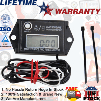 Digital Mini Tachometer Tach Hour Meter Job Timer Resettable for Kohler ...