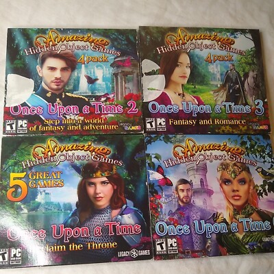 AMAZING HIDDEN OBJECT GAMES Lot 4 PC DVD ROM ONCE UPON A TIME 2 3 5 6 ...