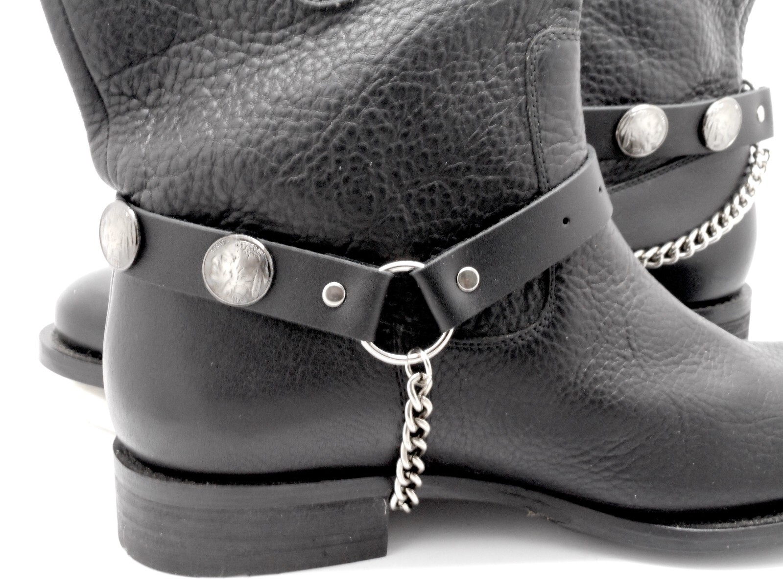 Genuine Leather American Indian Motorcycle Boot Straps W Under Boot ...