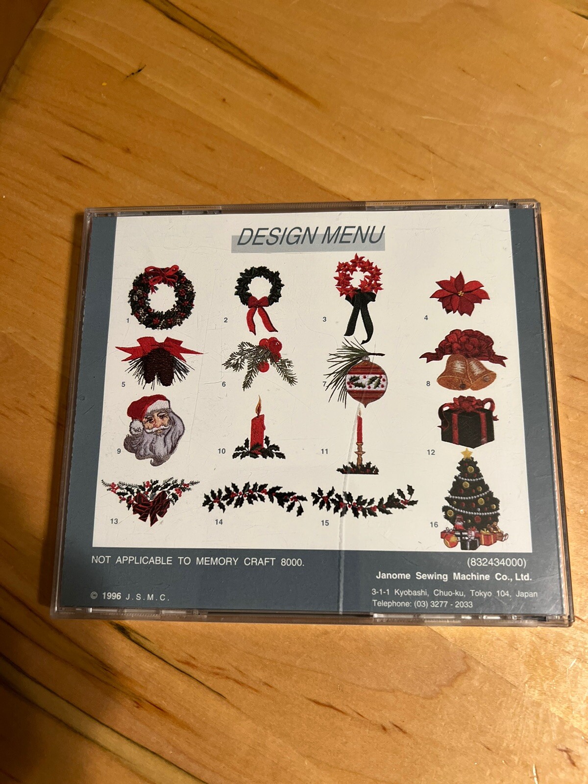 Janome Elna Kenmore Embroidery Machine Memory Card No. 110 Christmas ...