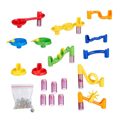 Marble run Colourful Building Set 120 pieces 45 marbles Marble Track ...