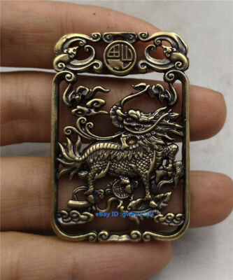 Collecti Vintage Chinese archaize pure brass small Kirin Statues ...