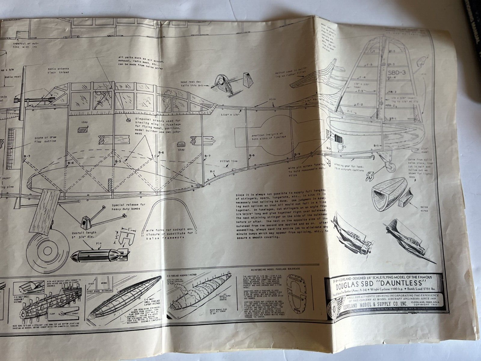 WWII Era 1944 Cleveland Designed Douglas SBD "Dauntless" Plane Model ...