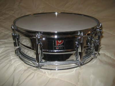*Premier Snare Drum Aluminum Chrome Vintage ! 5.5 x 14. Ser # 5258. 8 ...