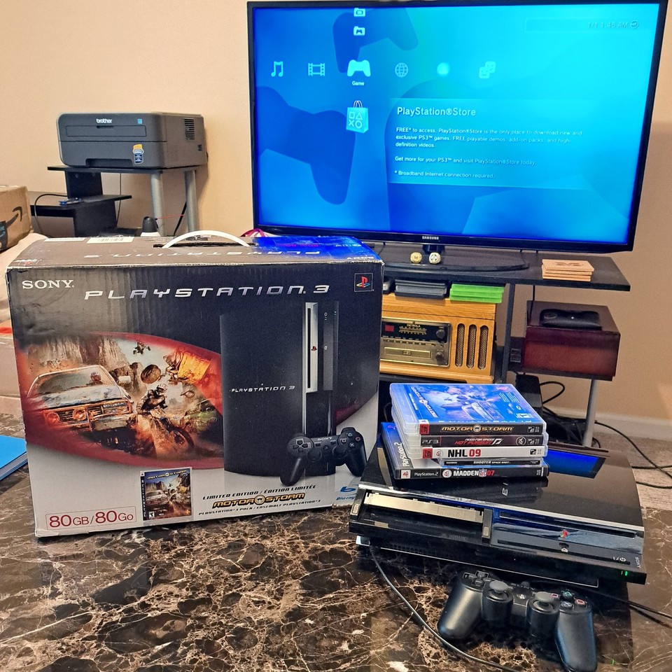 Sony PlayStation 3 120GB Console PS3 Bundle CECHE01 Backwards ...