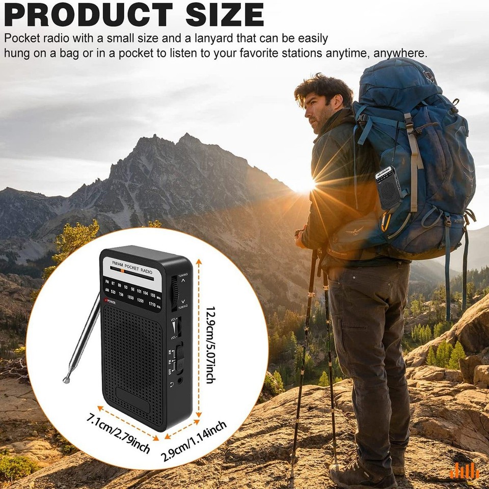 AM FM Radio, Transistor Radio with Loudspeaker, Headphone Jack ...