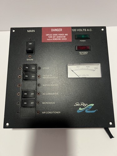 96 Sea Ray Sundancer 250 Boat main shore power control switch panel ...