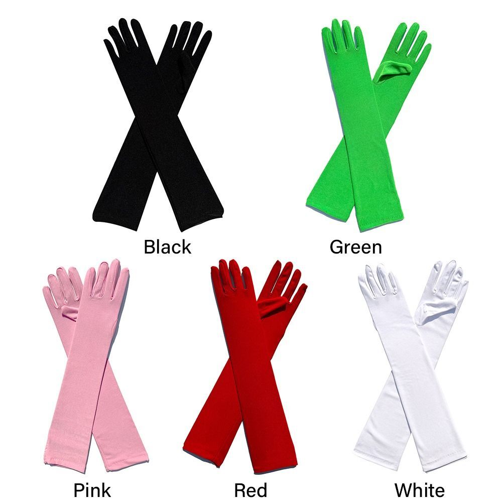 Dance Cosplay Mittens Sunscreen Driving Gloves Skinny Long Gloves Prom ...