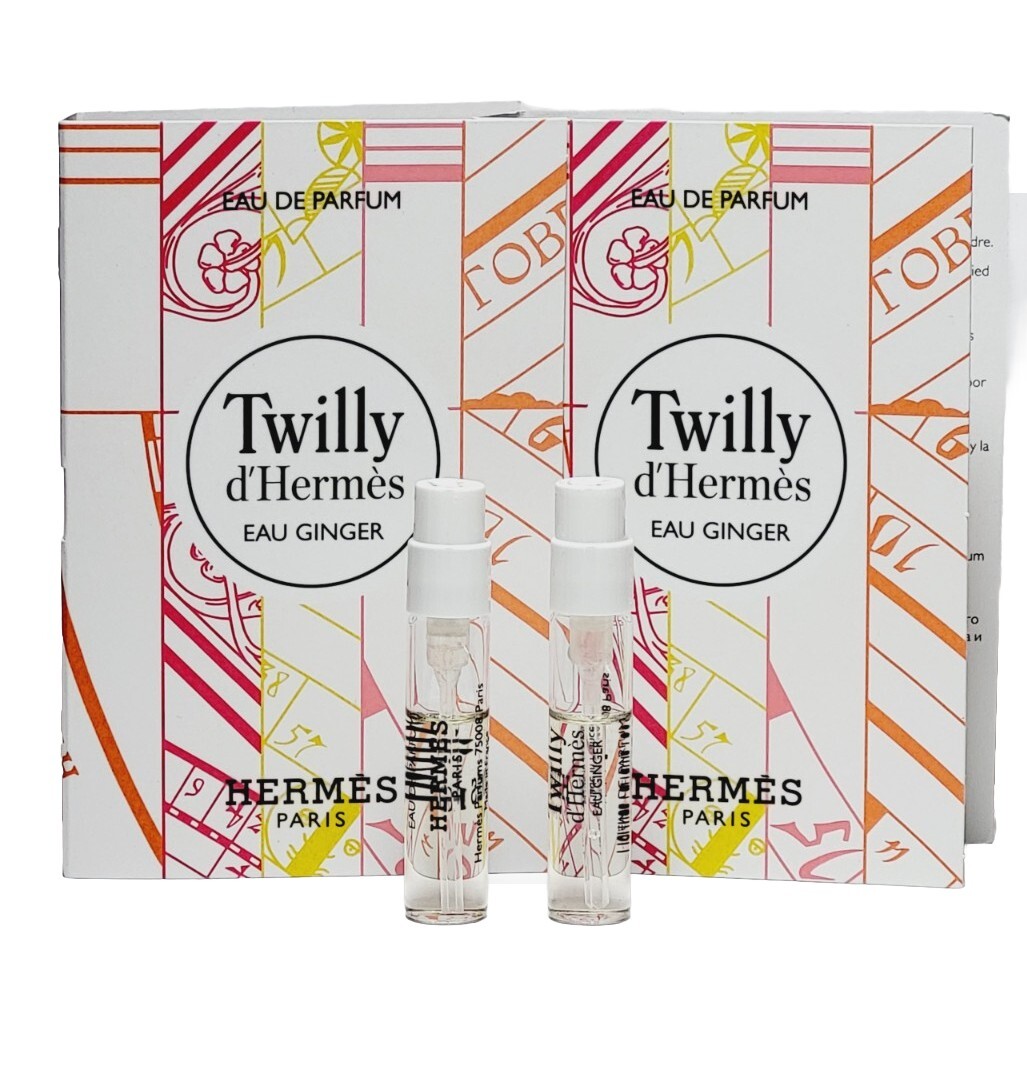 2× Hermes Twilly d'Hermes Eau Ginger Eau de Parfum Perfume Sample 2ml ...