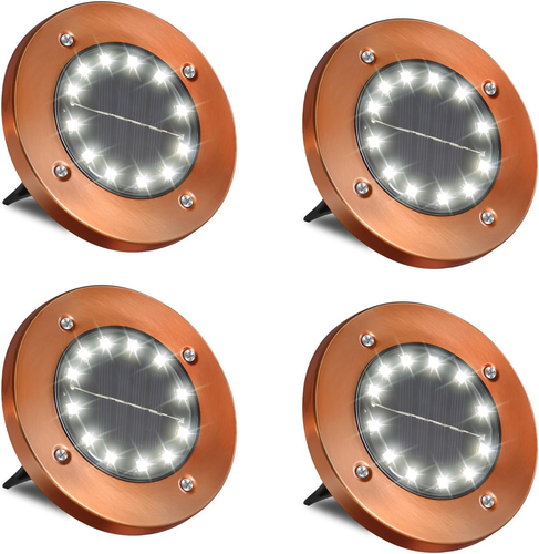 Outdoor In-Ground Lights Solar Disc Lights Outdoor Solar Garden Lights ...