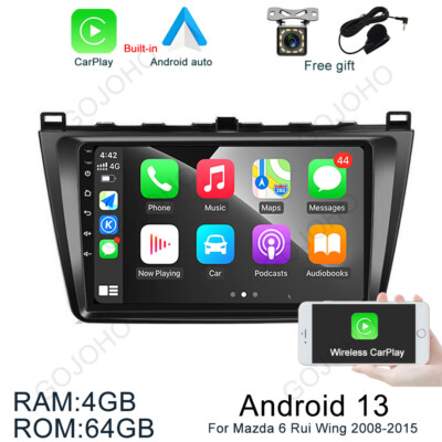 Apple CarPlay Radio 4+64G Android 13 Car Stereo For Mazda 6 Rui Wing ...