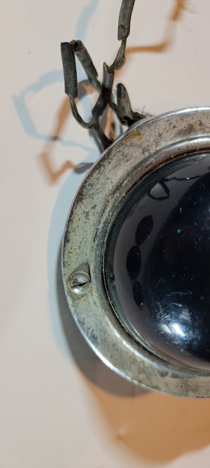 VTG Glass BLUE GREEN Beehive Light Lens Light Round Cats Eye Lense Red ...