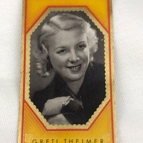 Gretl Theimer Tobacco Cigarette Card German 30s Film Stars Bunte ...