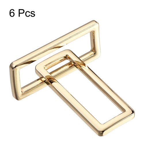 Metal Rectangle Ring Buckles 39x12.5mm for Bags Belts DIY Gold Tone ...