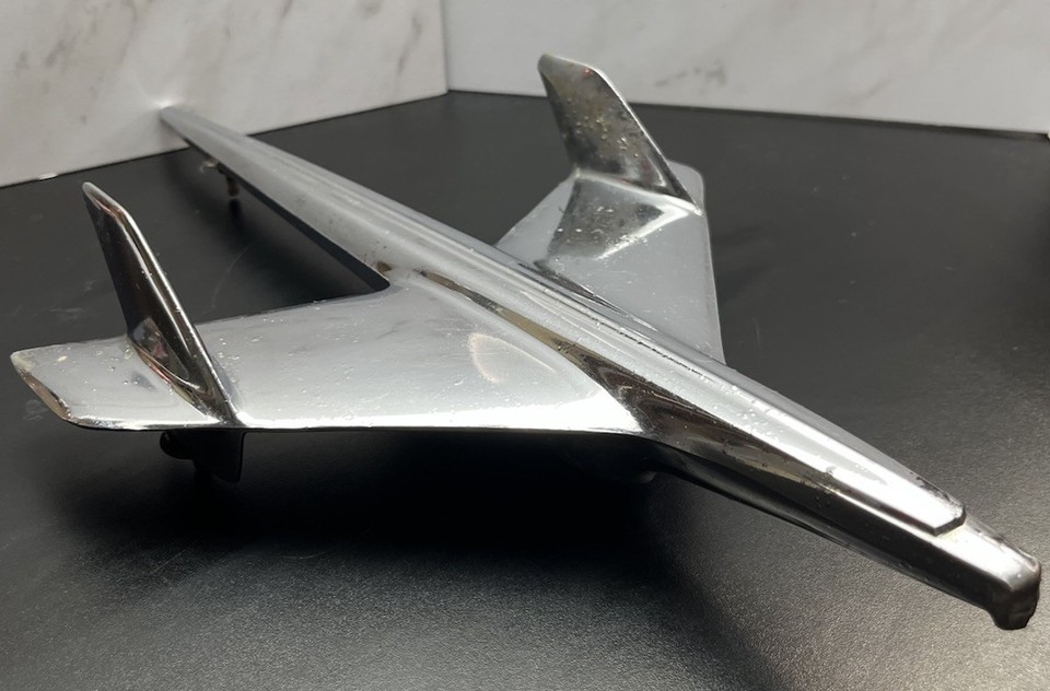 Vintage 1950s GM Jet Aircraft Hood Ornament BLC USA 3709685 Chrome | eBay