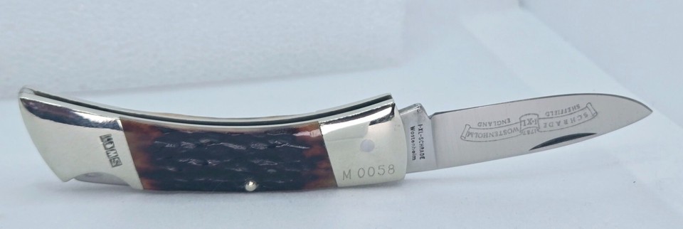 IXL SCHRADE WOSTENHOLM SHEFFEILD ENGLAND 1 BLADE LOCKBACK BONE HANDLES ...