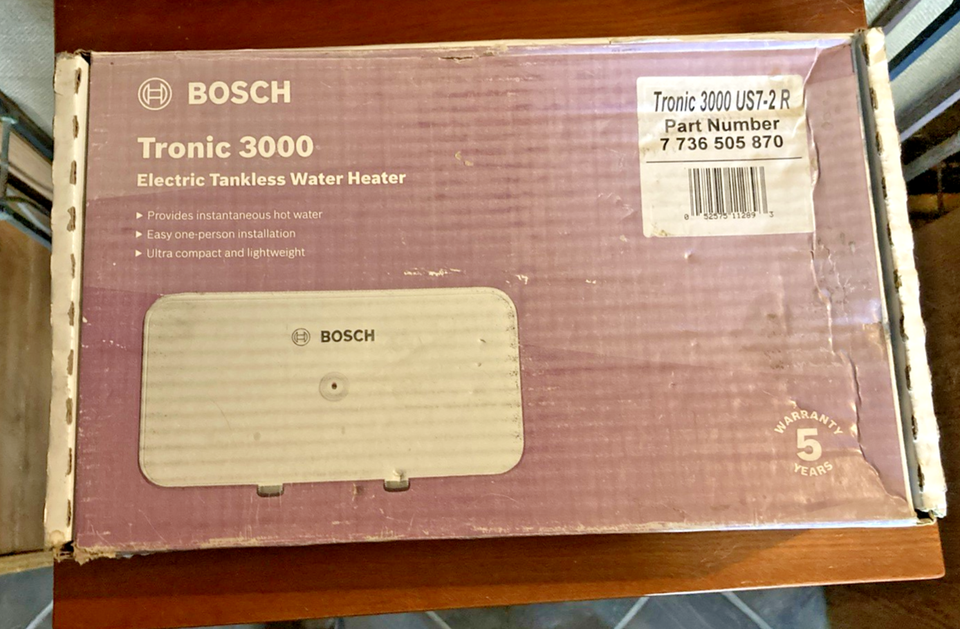 Bosch Tronic 3000 US7 Point-of-Use Electric Tankless Water Heater 240V ...