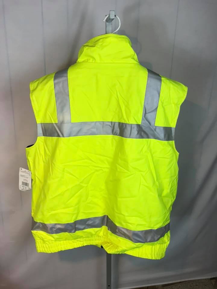 NWT VizGuard by Spiewak Florescent Vest Hi Vis Reversable Reflective L ...