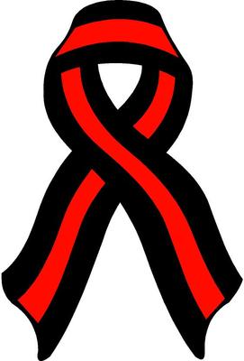 Thin Red Line Ribbon Decal Firefighter Memorial Fireman Vinyl Sticker ...