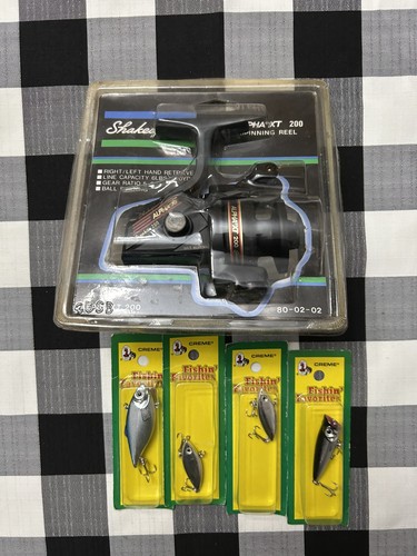 VTG NEW SHAKESPEARE ALPHA XT 200 SPINNING FISHING REEL WTH lures | eBay