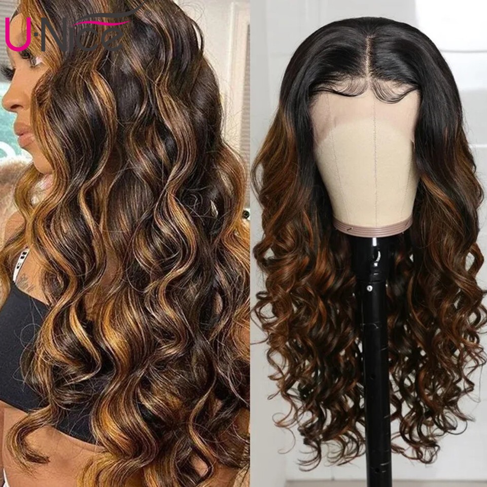 Ombre Balayage Brown FB30 Body Wave 13x4 Lace Front Human Hair Wigs for ...