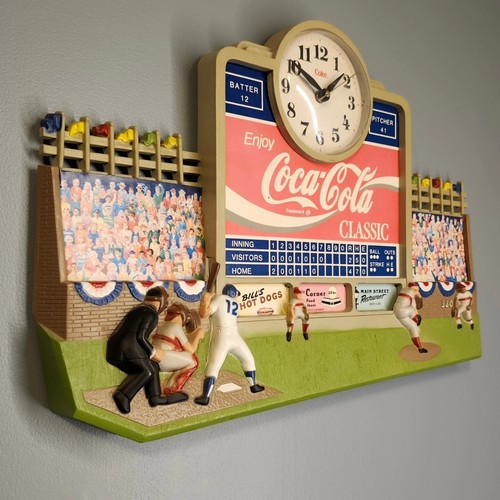 Vintage Coca Cola 3D Advertising Baseball Clock 90s | eBay